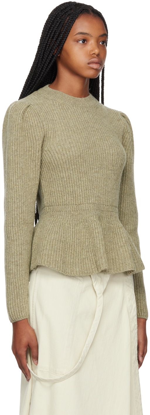 Lemaire Green Peplum Sweater Lemaire