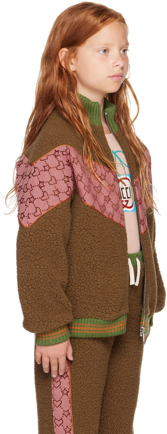 Gucci Kids Brown Fleece Jacket Gucci