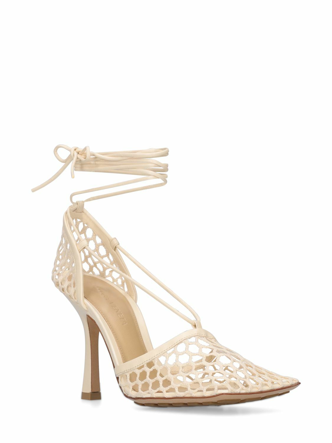 BOTTEGA VENETA - 90mm Stretch Mesh & Leather Pumps Bottega Veneta