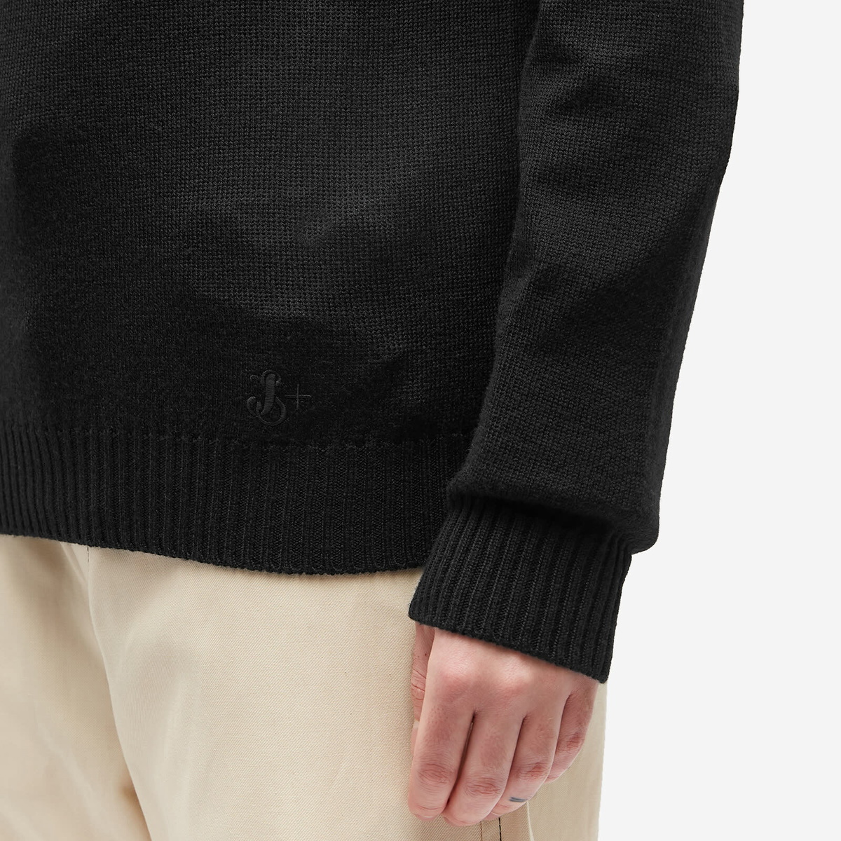 Jil Sander Men's Plus Crew Knit in Black Jil Sander