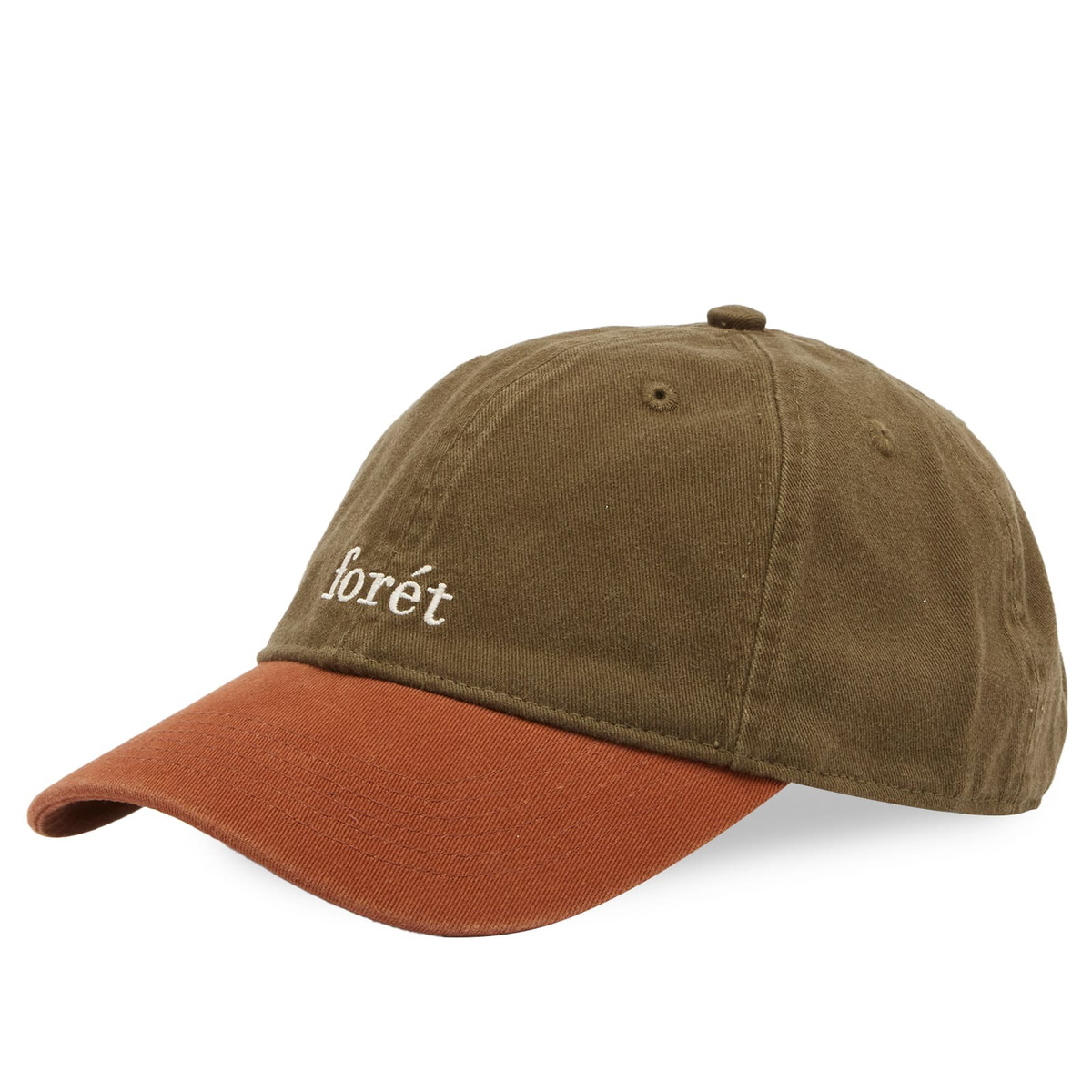 Foret Men's Hawk Washed 2-Tone Cap in Army/Brown Foret