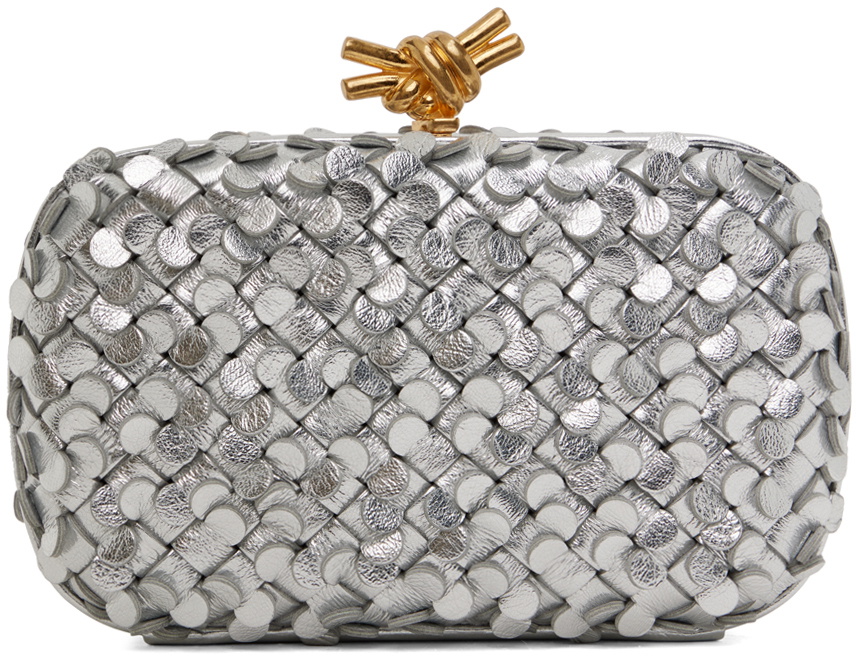 Bottega Veneta Silver Knot Clutch Bottega Veneta