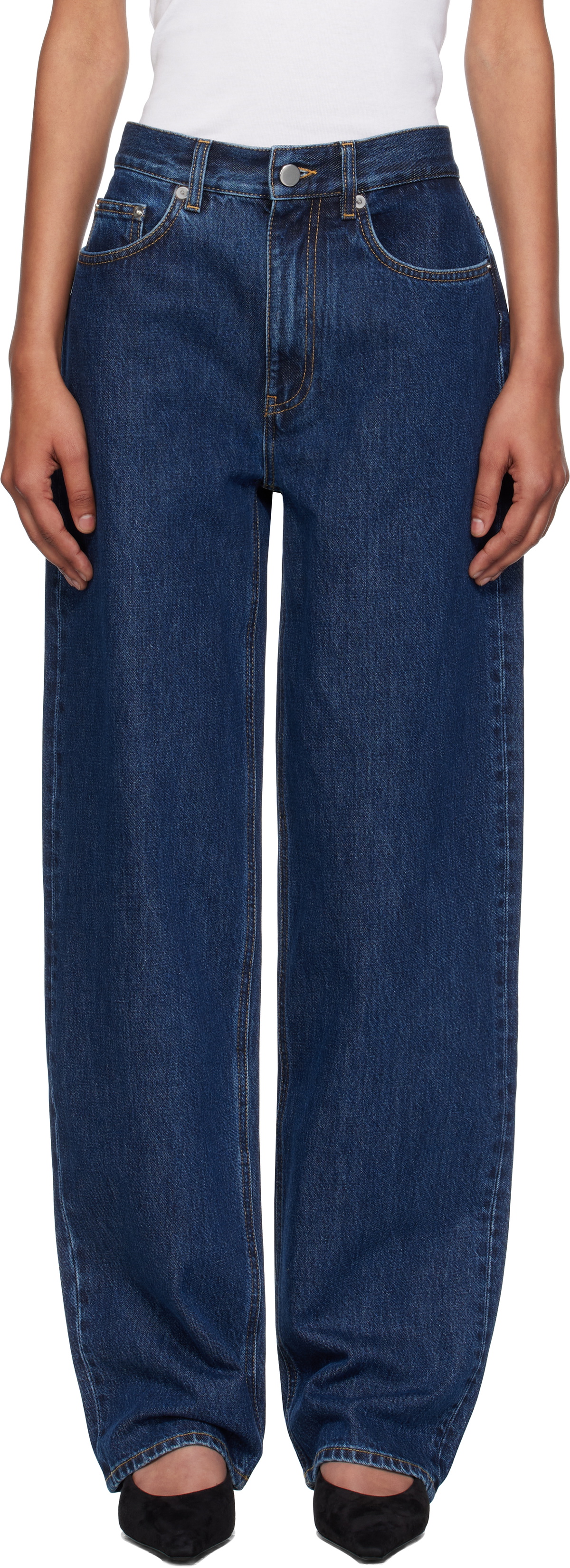 Loulou de Saison Blue Samur LDS Straight Leg Jeans Loulou Studio