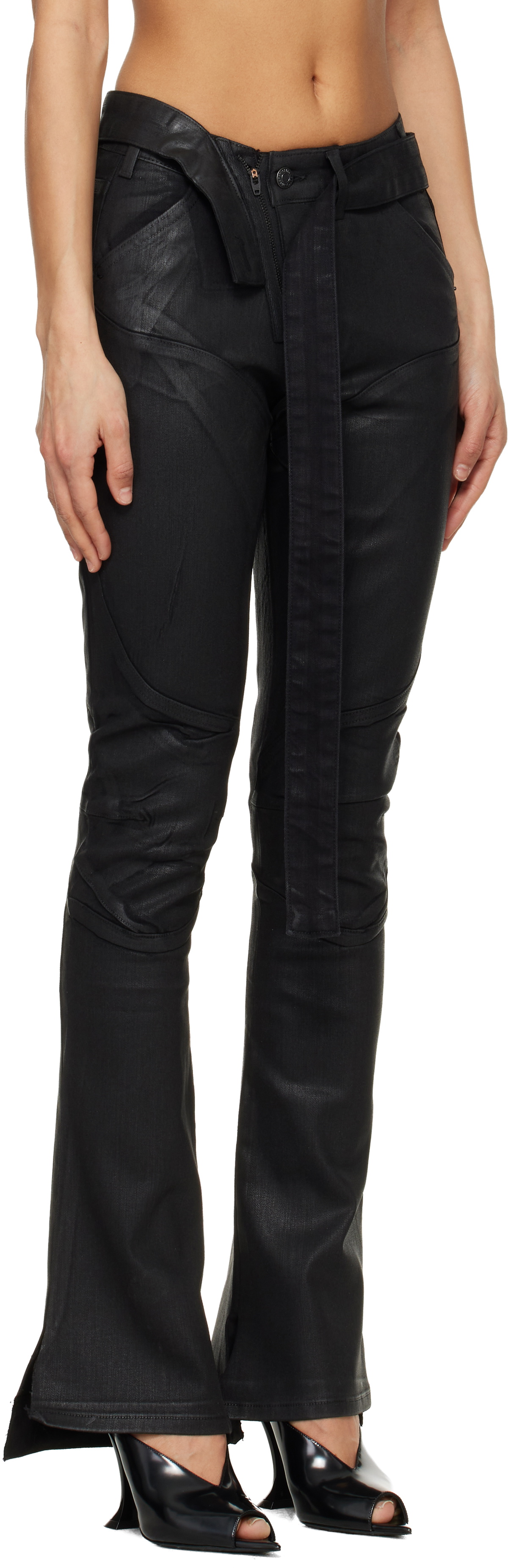 Ottolinger Black Glazed Mulitline Jeans Ottolinger