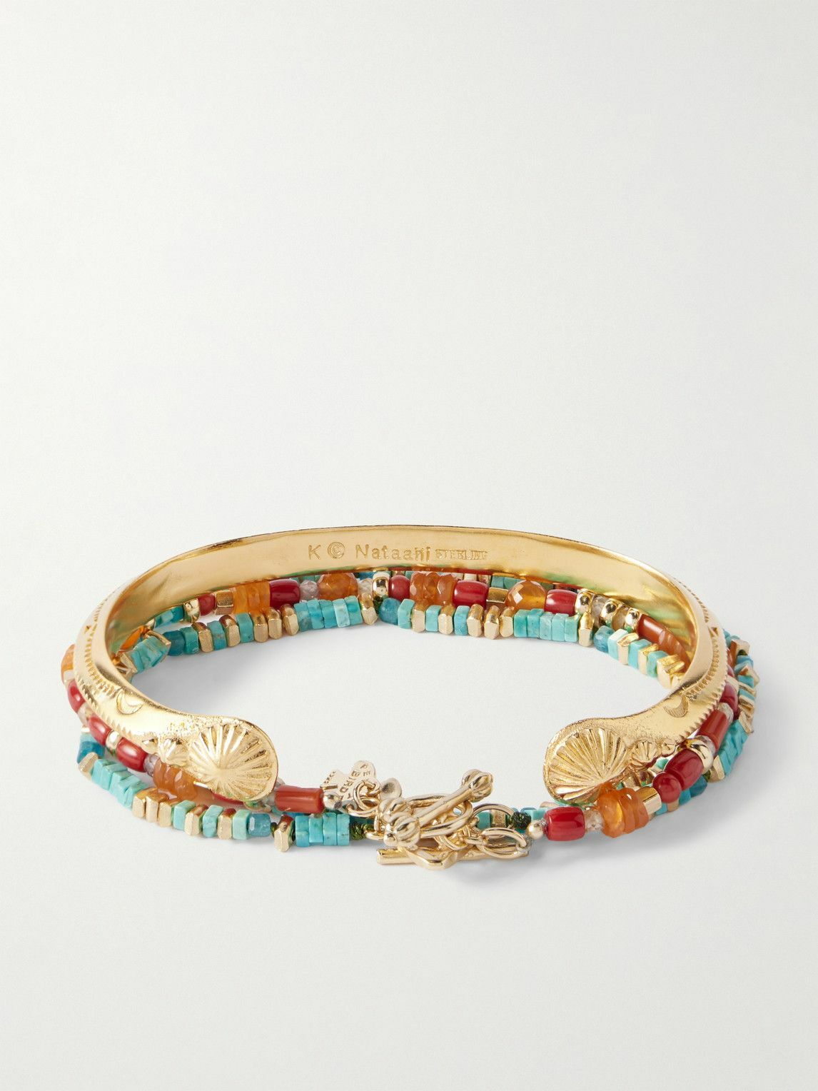 Peyote Bird - Set of Three Gold-Plated Multi-Stone Bracelet Peyote Bird