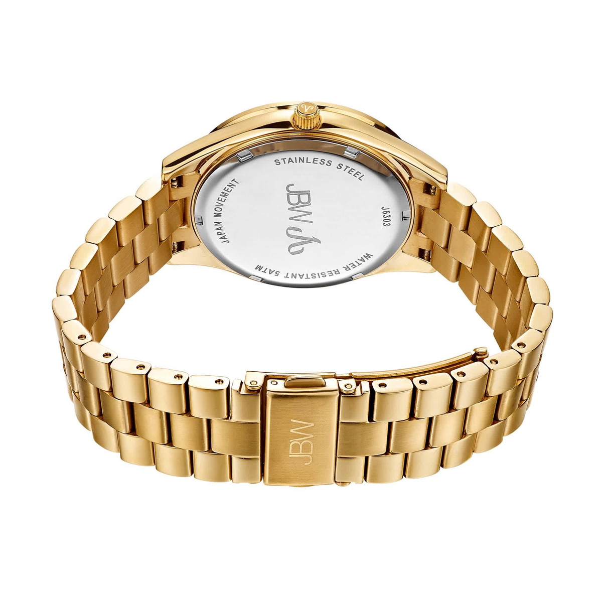 JBW Mondrian Gold Diamond Dial 18kt Gold Plated Stainless Steel Ladies ...