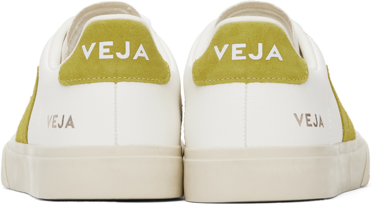 VEJA White & Yellow Campo Leather Sneakers VEJA