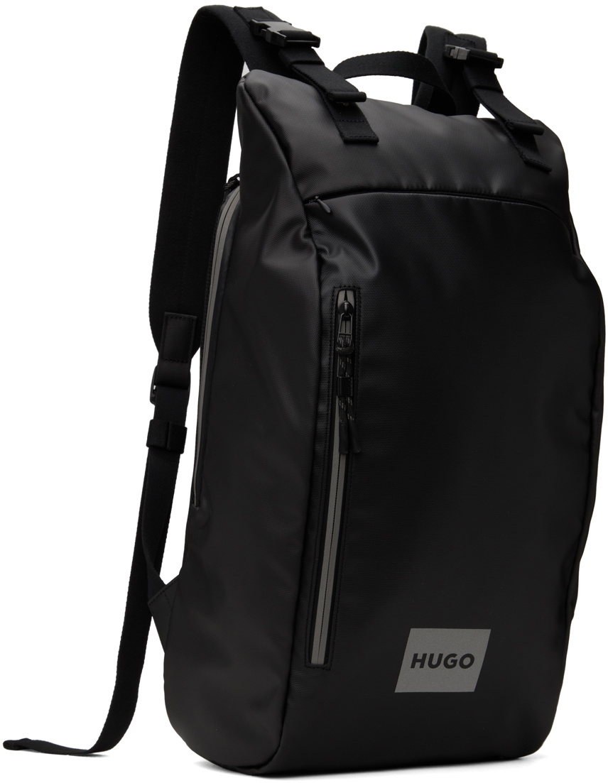Hugo Black Logo Patch Backpack Hugo Boss