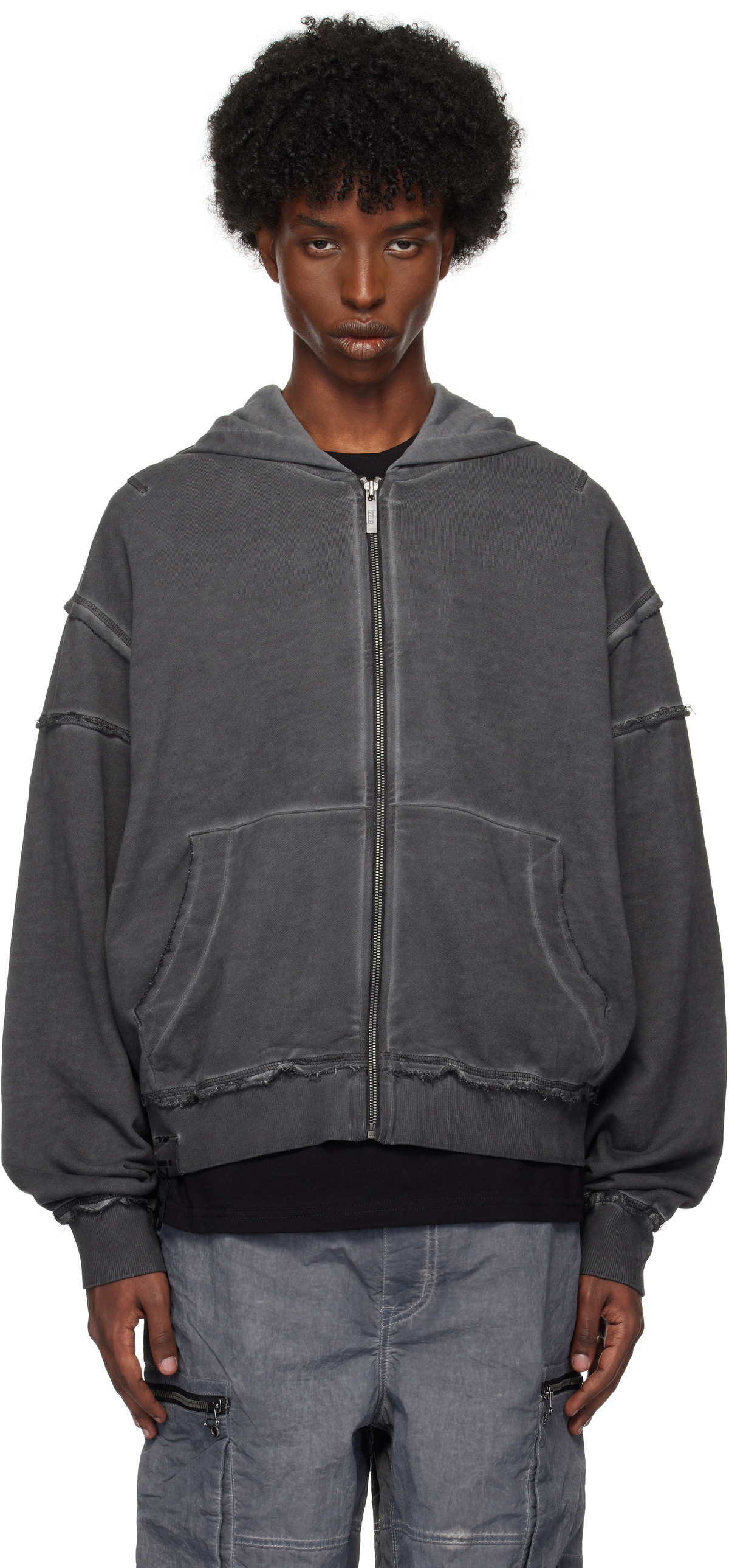Izzue Gray Zip-Up Hoodie Izzue