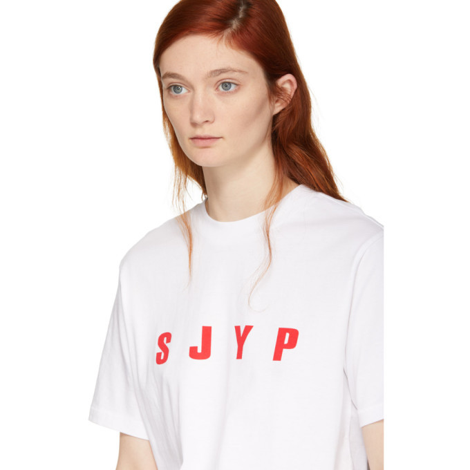 SJYP White Logo T-Shirt SJYP