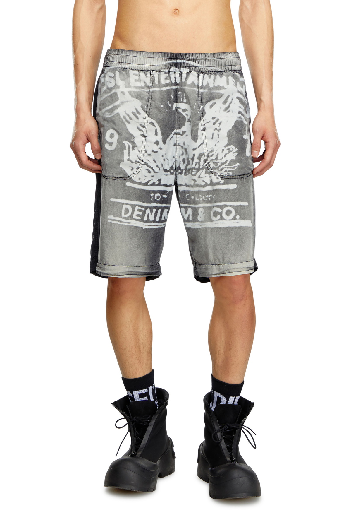 Diesel Faded shorts with archival print - Shorts Mens in Multicolor Diesel