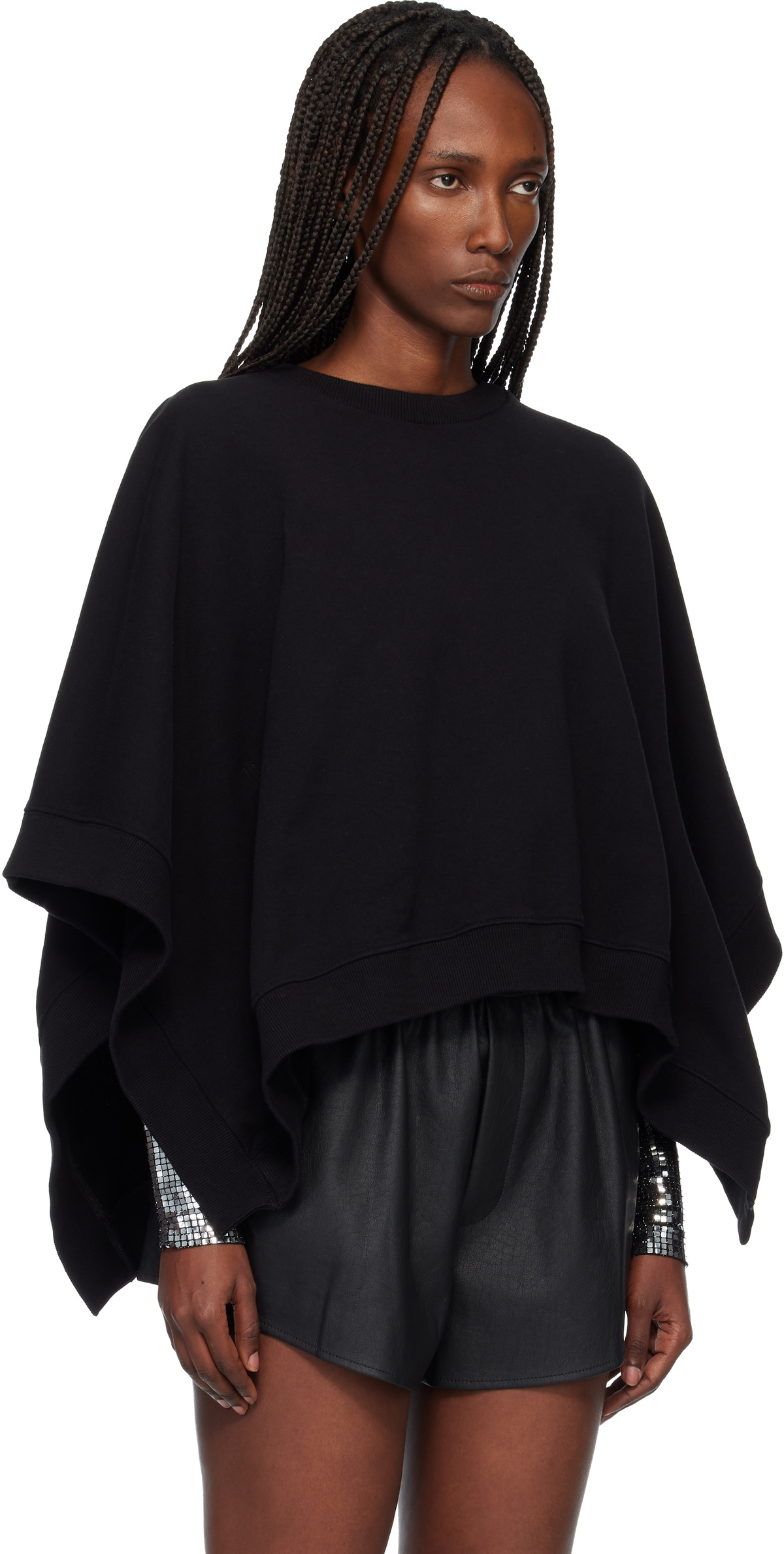 MM6 Maison Margiela Black Unbrushed Jersey Sweatshirt MM6 Maison Margiela