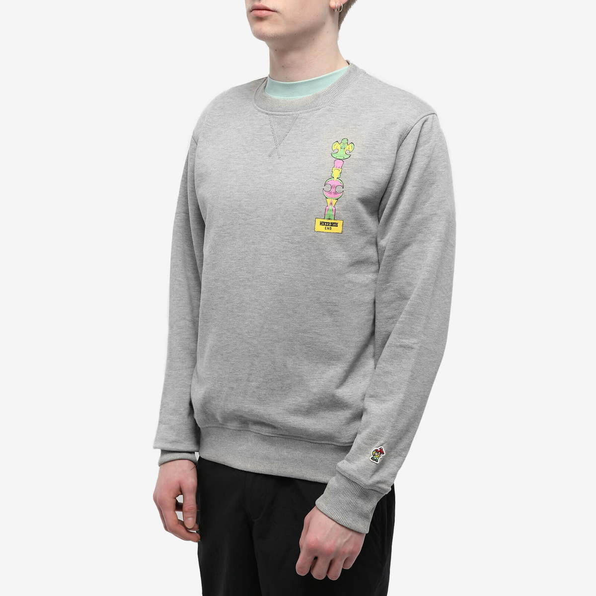 Hikerdelic x END. Belsky Crew Sweat in Grey Marl Hikerdelic