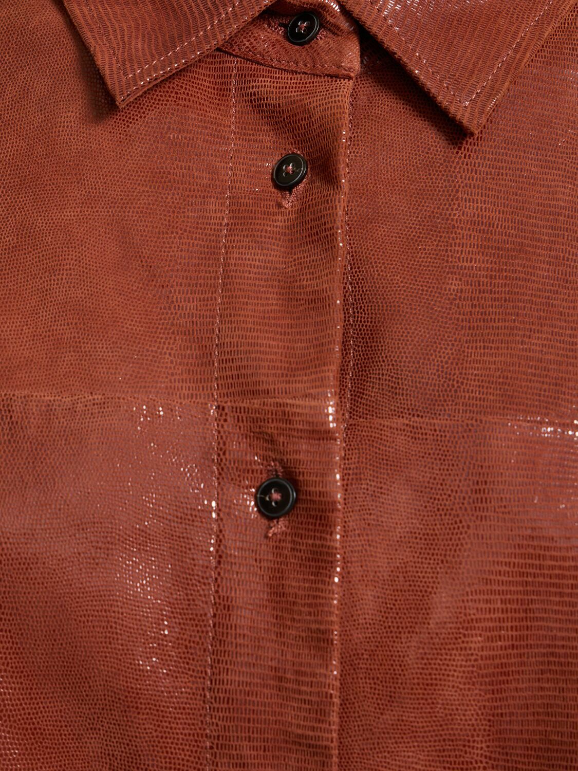 FORTE_FORTE Lizard Print Leather Shirt Forte Forte