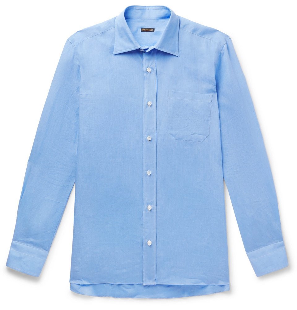 Rubinacci - Linen Shirt - Men - Blue Rubinacci