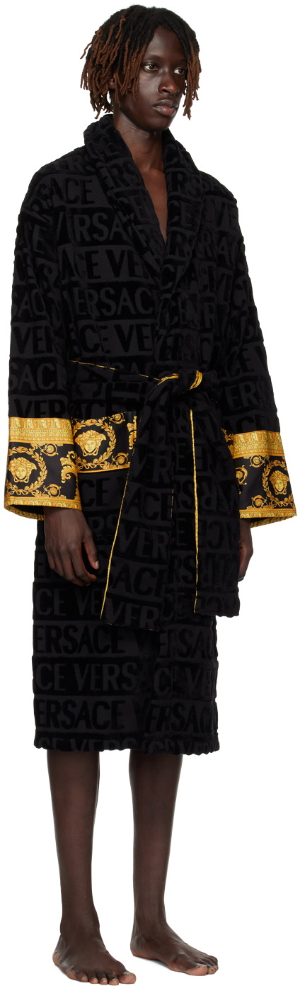 Versace Underwear Black 'I Heart Baroque' Robe Versace Underwear