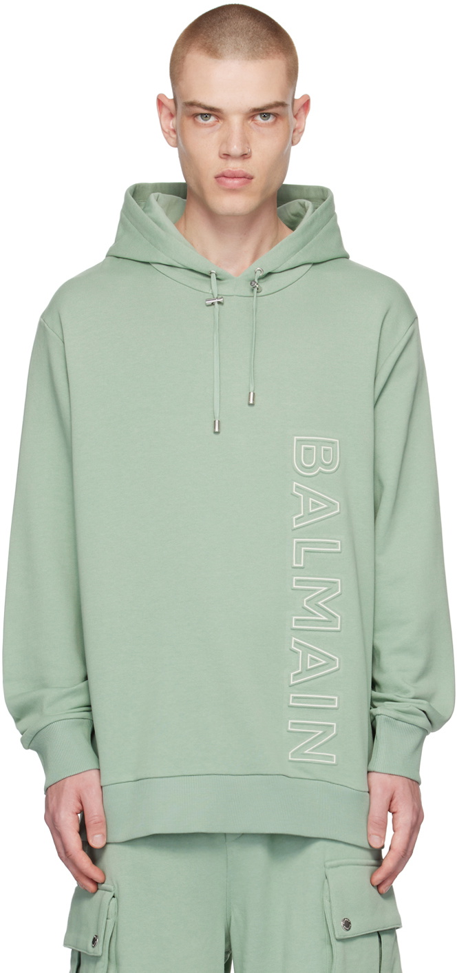 Balmain Green Embossed Hoodie Balmain