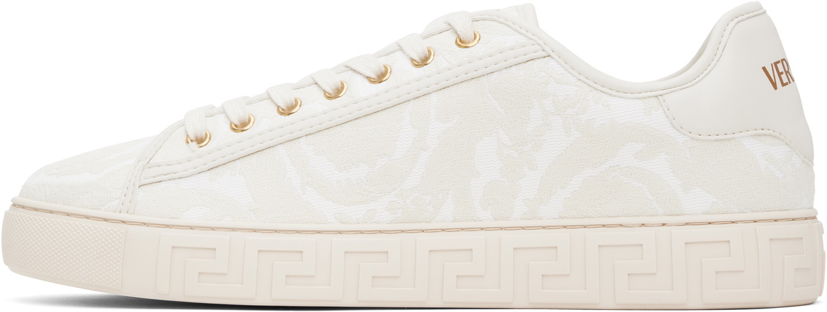 Versace White Barocco Greca Sneakers Versace