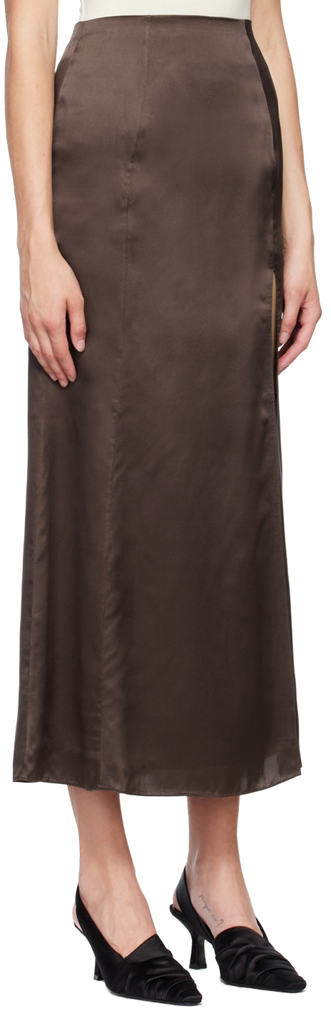 BITE Studios Brown Organic Silk Maxi Skirt BITE