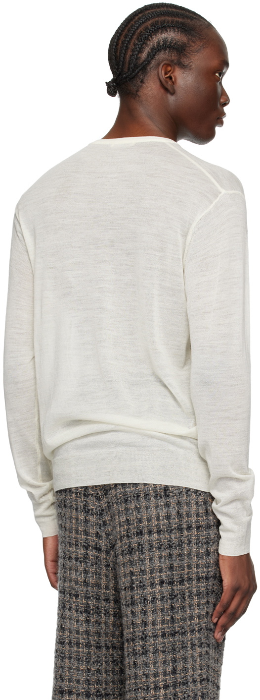 AURALEE Off-White Button Henley Auralee