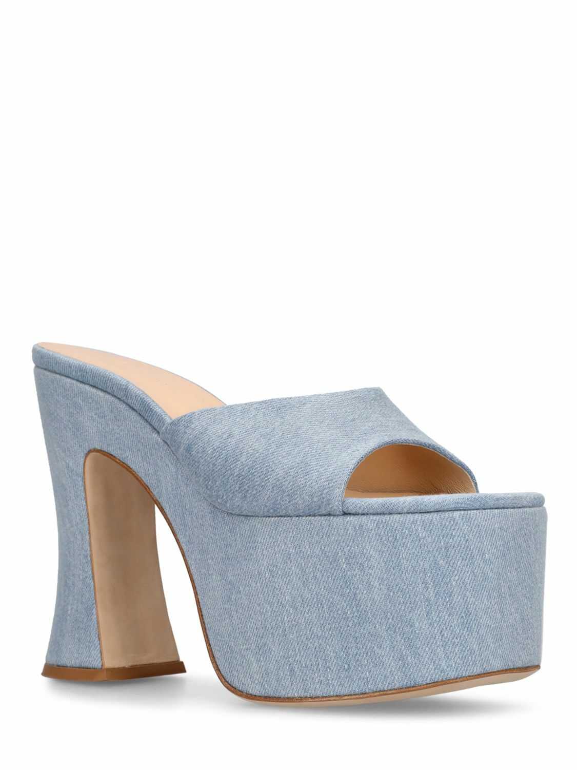 MAGDA BUTRYM - 140mm Denim Platform Mules Magda Butrym