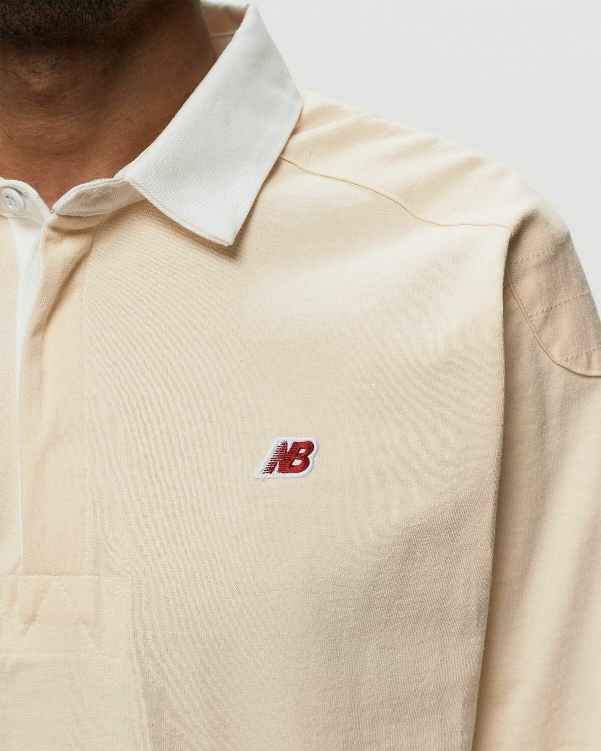 New Balance Made In Usa Long Sleeve Polo Beige Polos New Balance