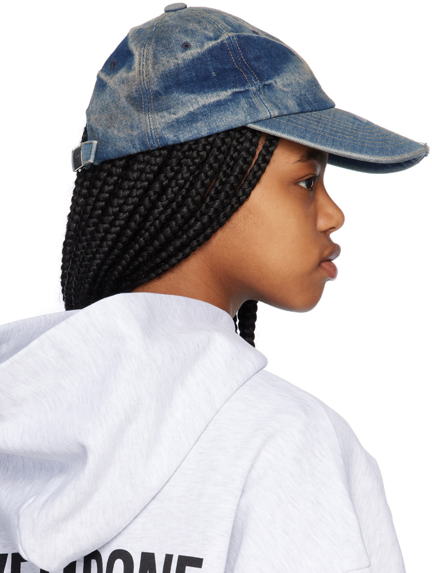 We11done Blue Washed Denim Cap We11done