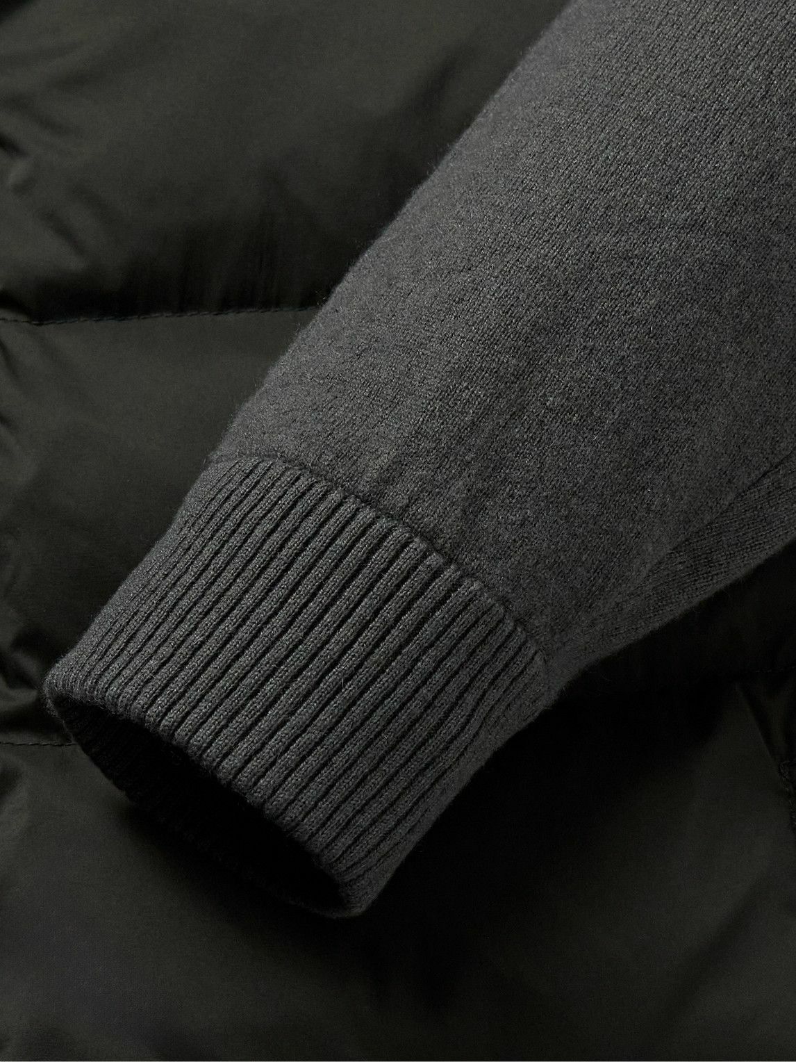 James Perse - Colour-Block Panelled Wool and Cashmere-Blend and Quilted ...