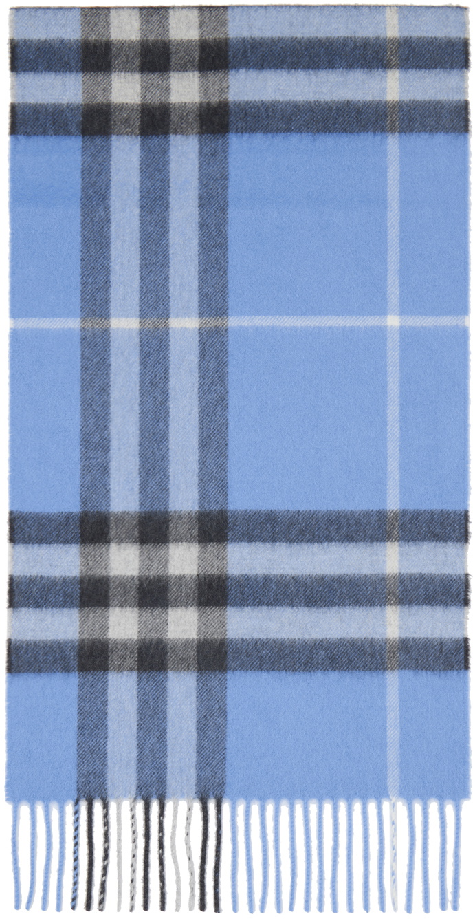 Burberry Blue 'The Classic Check' Scarf Burberry