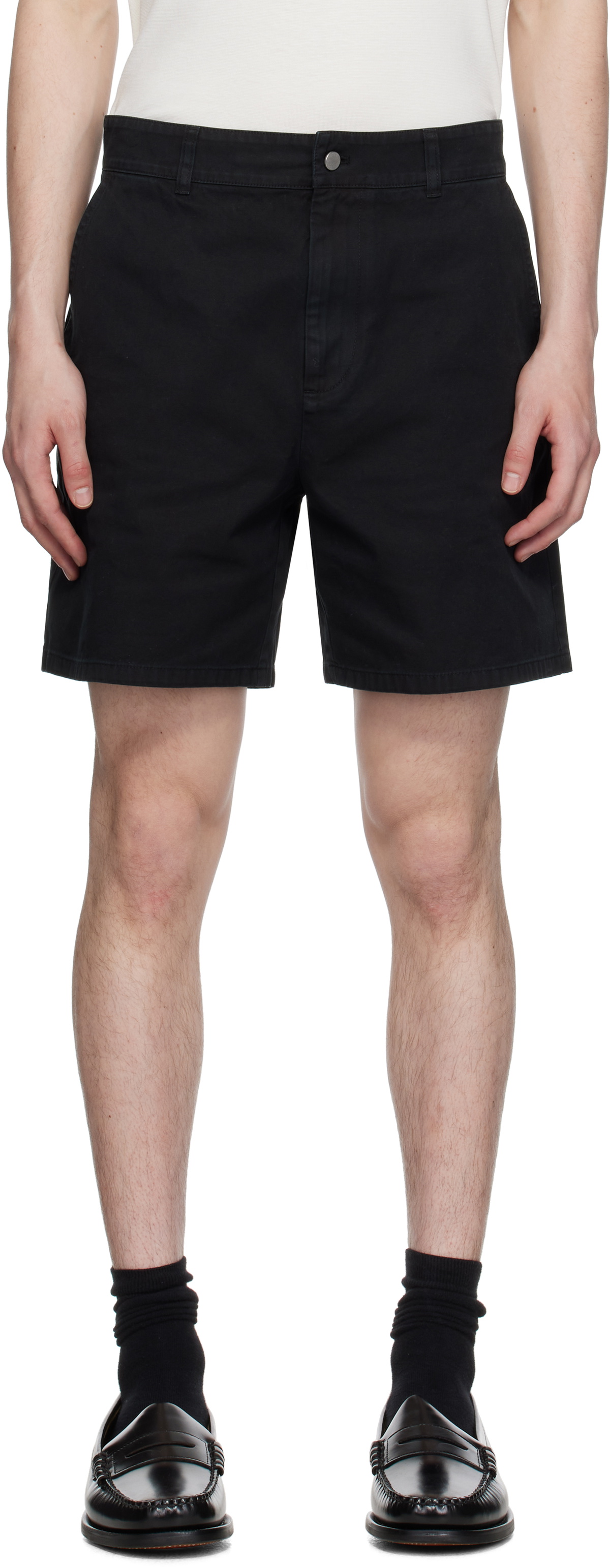Represent Black Cotton Tailored Shorts Represent