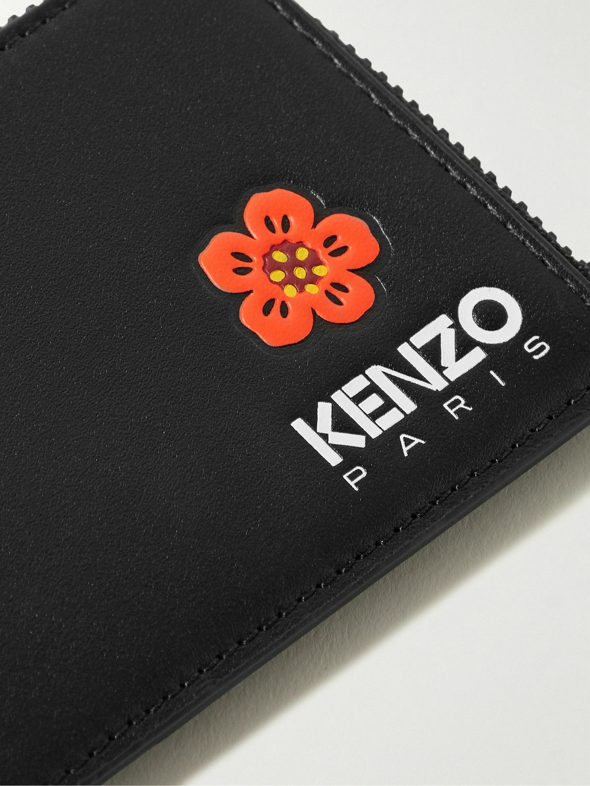 KENZO - Logo-Embossed Leather Zip-Around Cardholder Kenzo