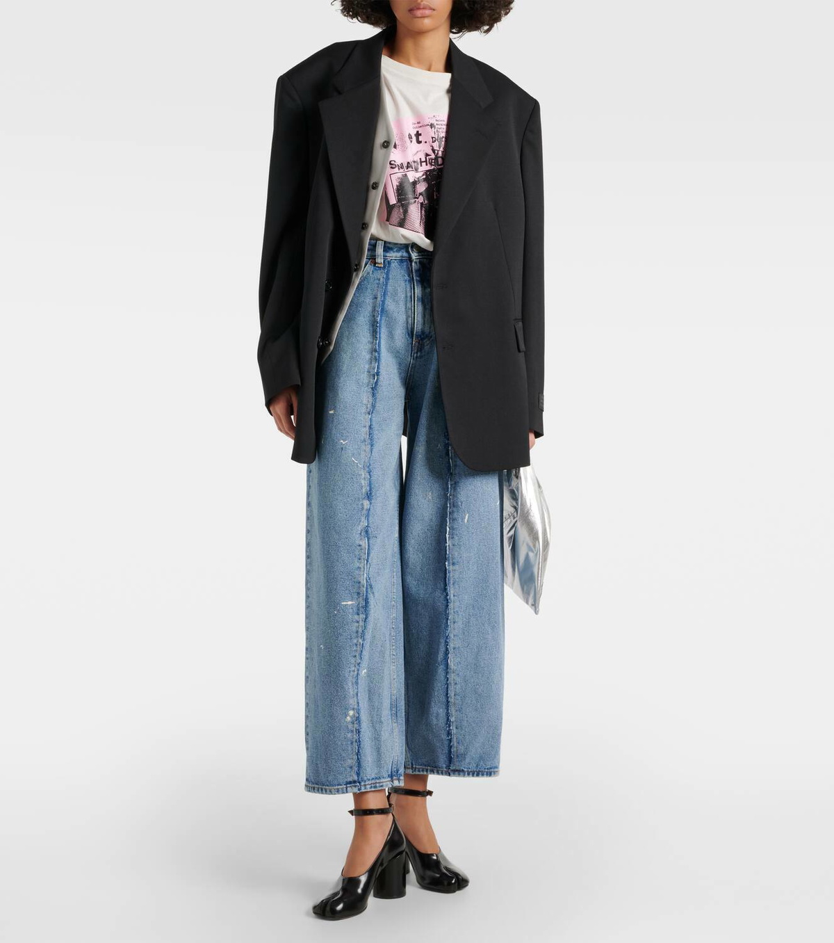 MM6 Maison Margiela Distressed wide-leg jeans MM6 Maison Margiela