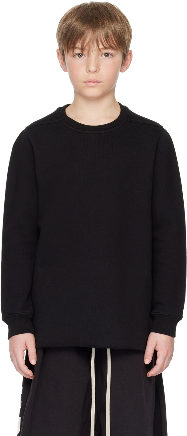 Rick Owens Kids Black Crewneck Sweatshirt Rick Owens
