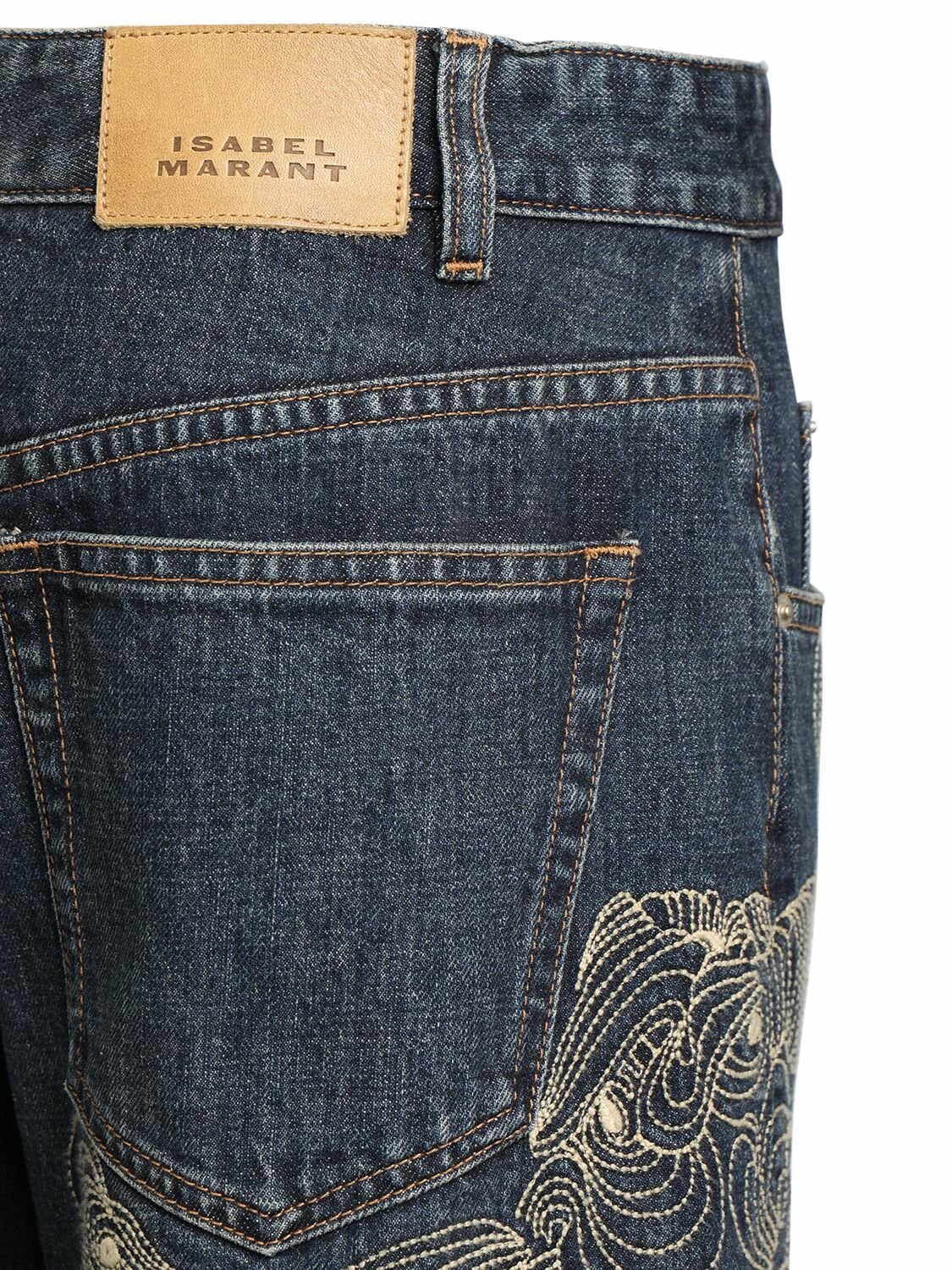 ISABEL MARANT - Irina Embroidered Denim Jeans Isabel Marant