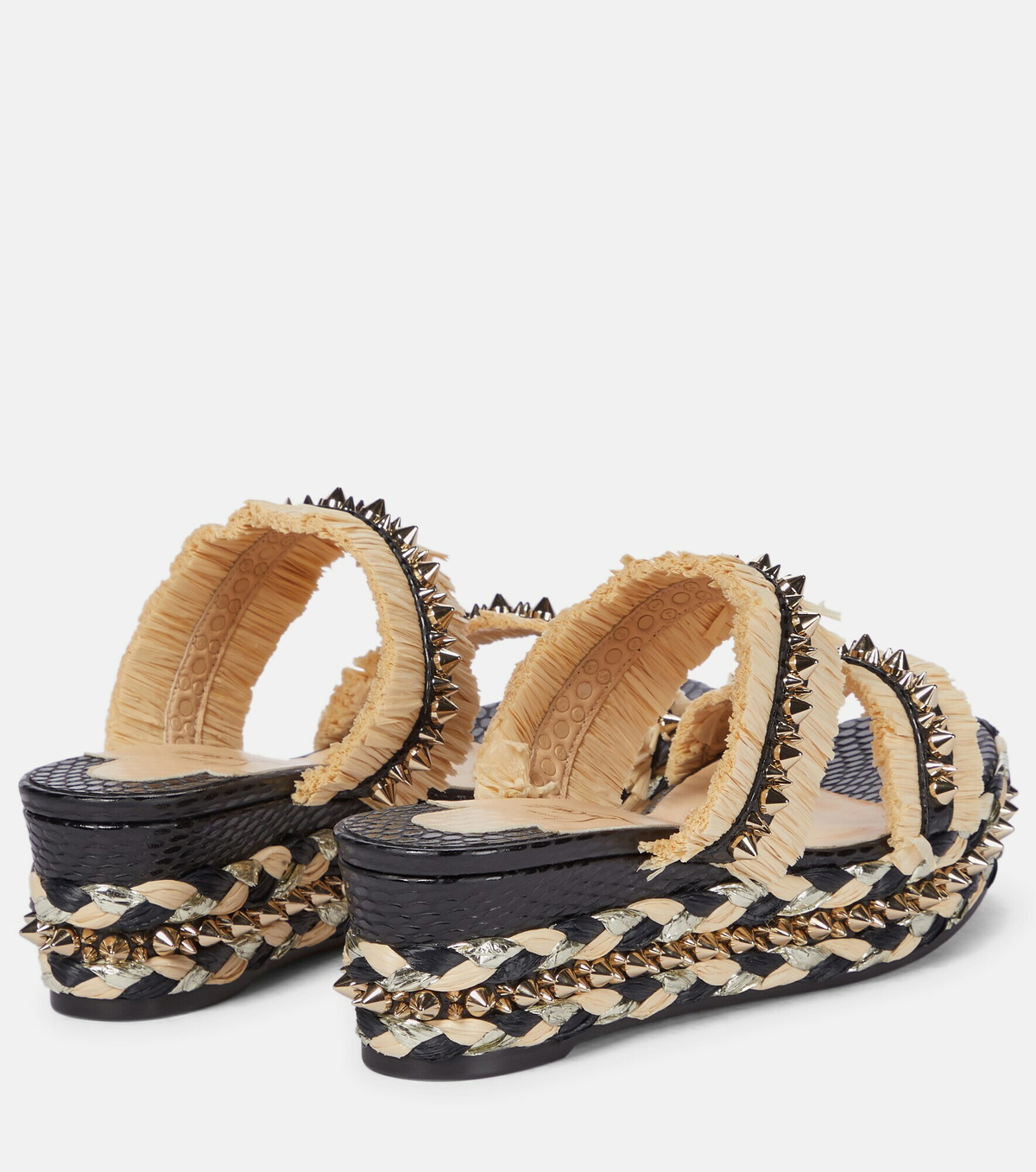 Christian Louboutin - Voltinoudou raffia wedge sandals Christian Louboutin