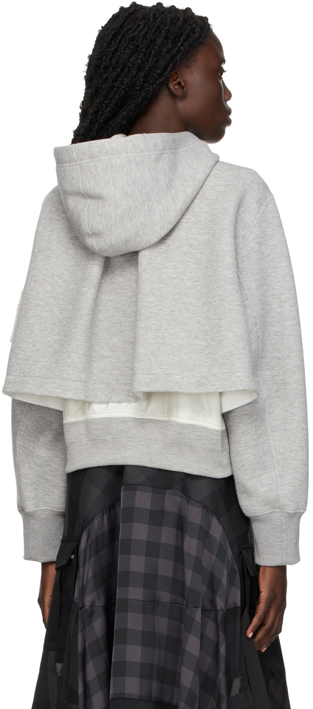 Sacai Grey Sponge Zip-Up Hoodie Sacai