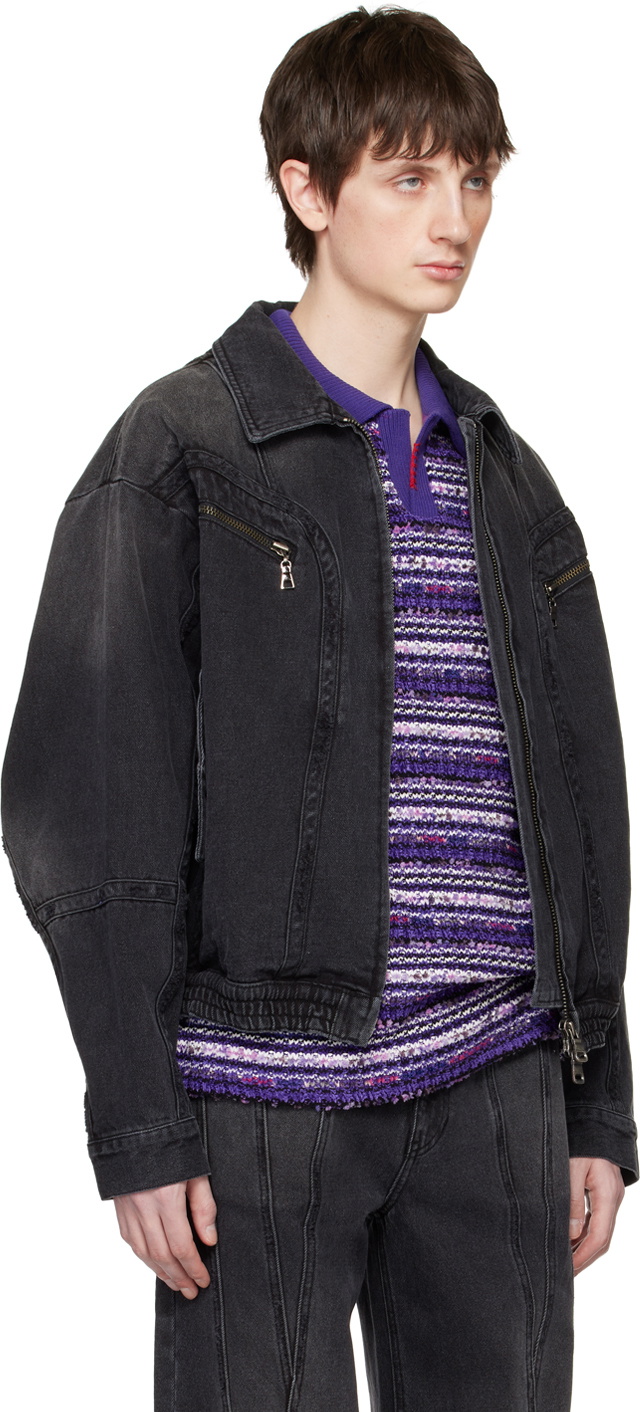 Andersson Bell Black Zip Denim Jacket Andersson Bell