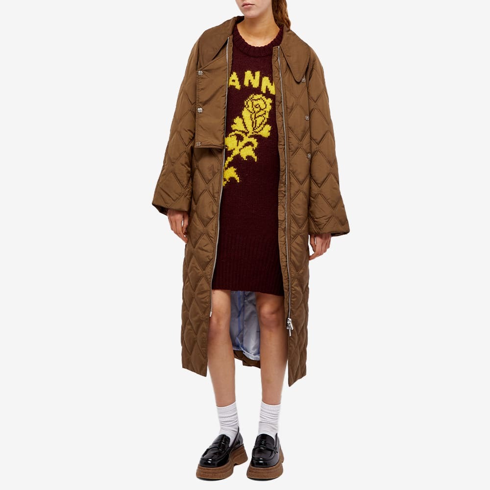 GANNI Women's Long Pullover Logo Knit in Port Royale GANNI
