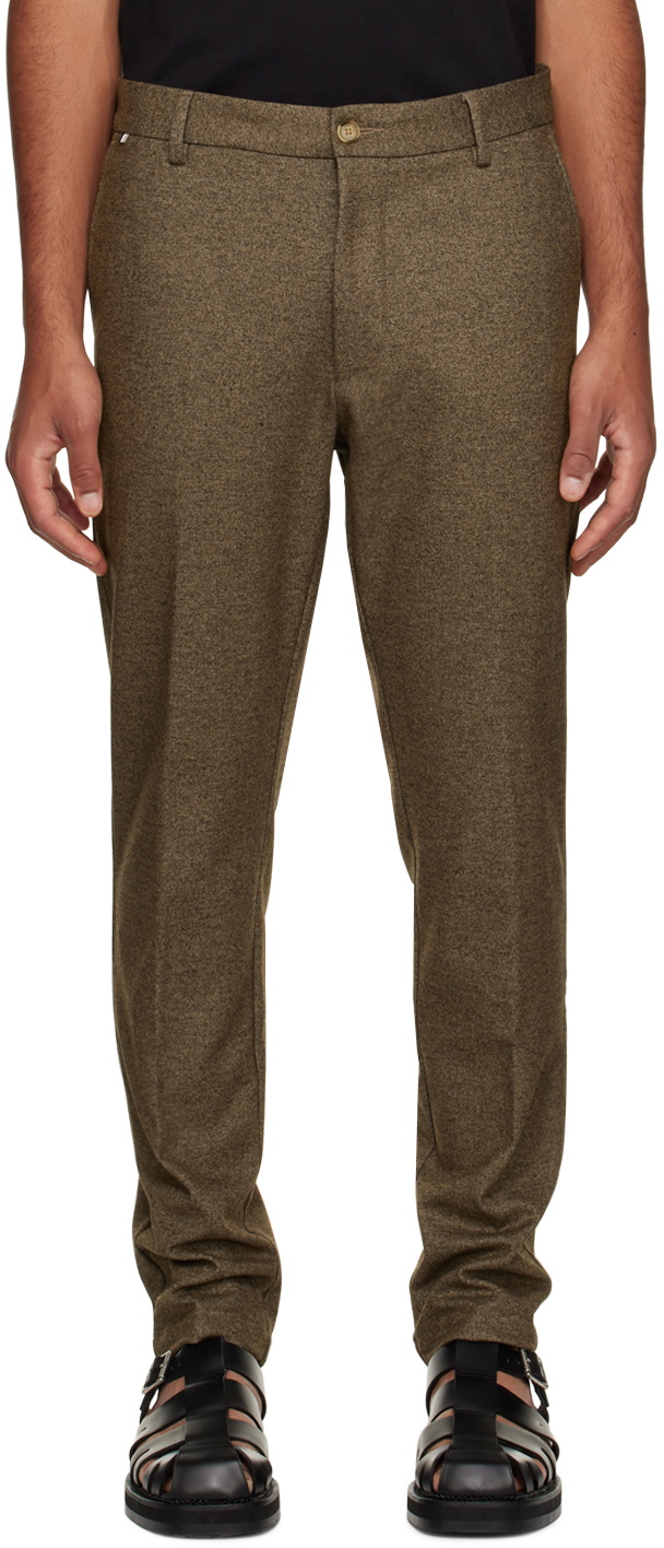 BOSS Brown Regular-Fit Trousers BOSS