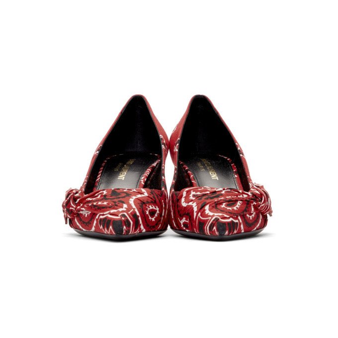 Saint Laurent Red Charlotte Bandana Heels Saint Laurent