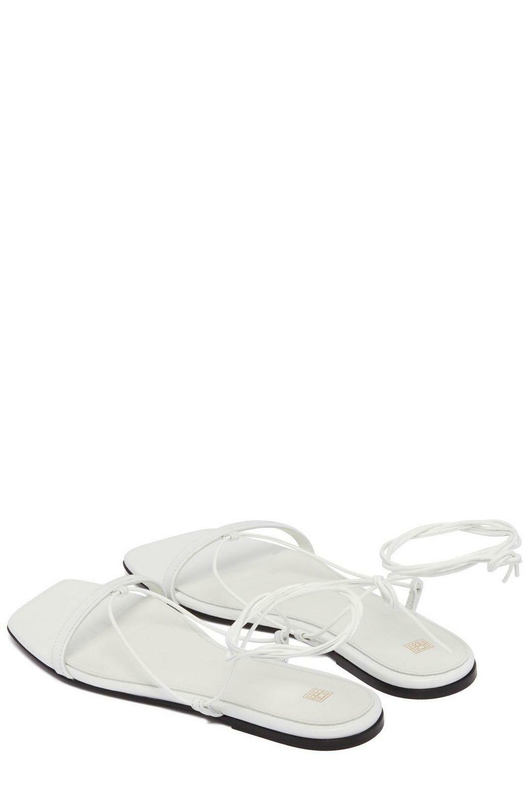 Totême Croco Tie Single-toe Strap Sandals Toteme