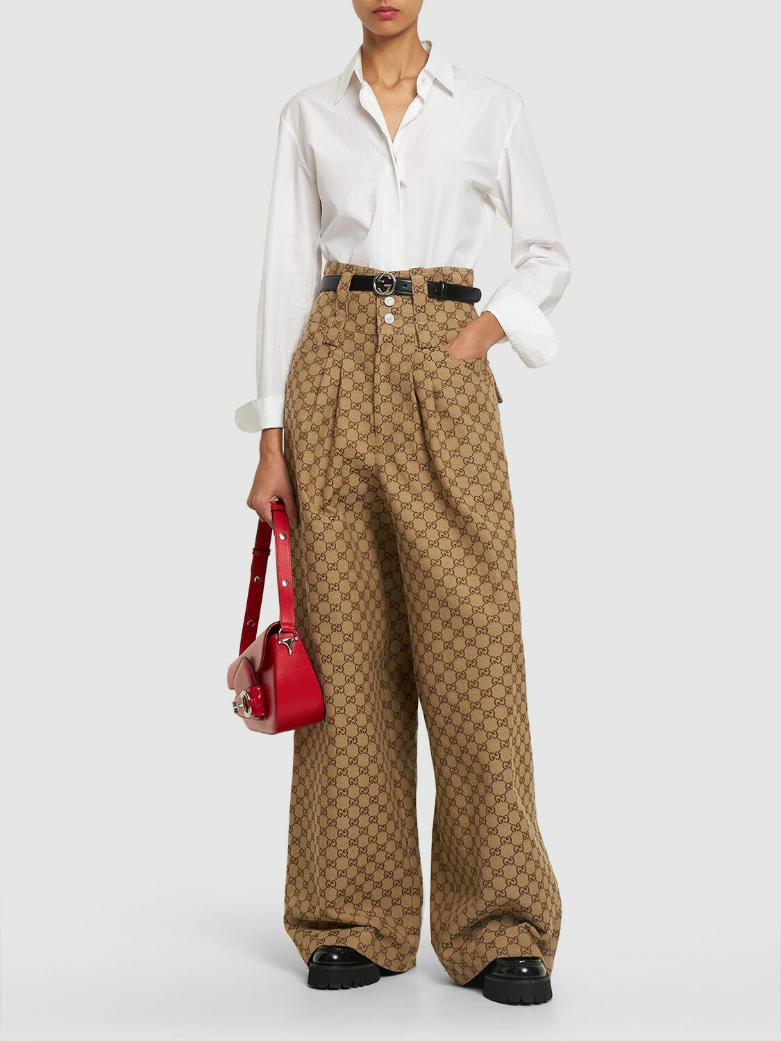 GUCCI - Gg Canvas Cotton Blend Pants Gucci