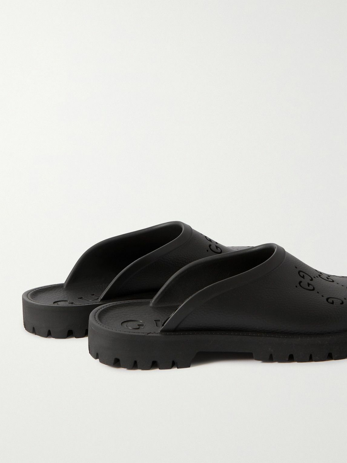 GUCCI - Logo-Perforated Rubber Clogs - Black Gucci