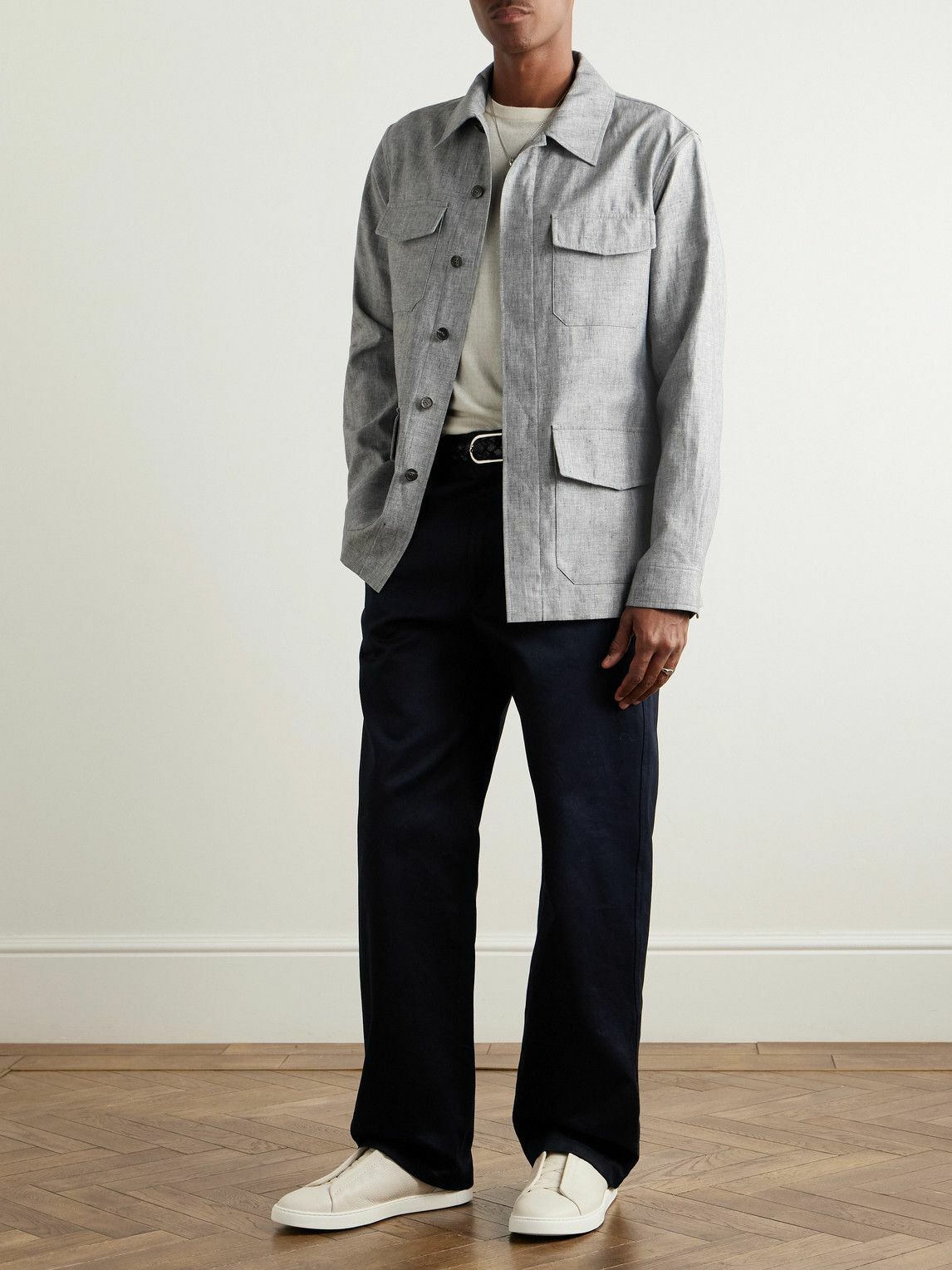 Dunhill - Linen Field Jacket - Gray Dunhill