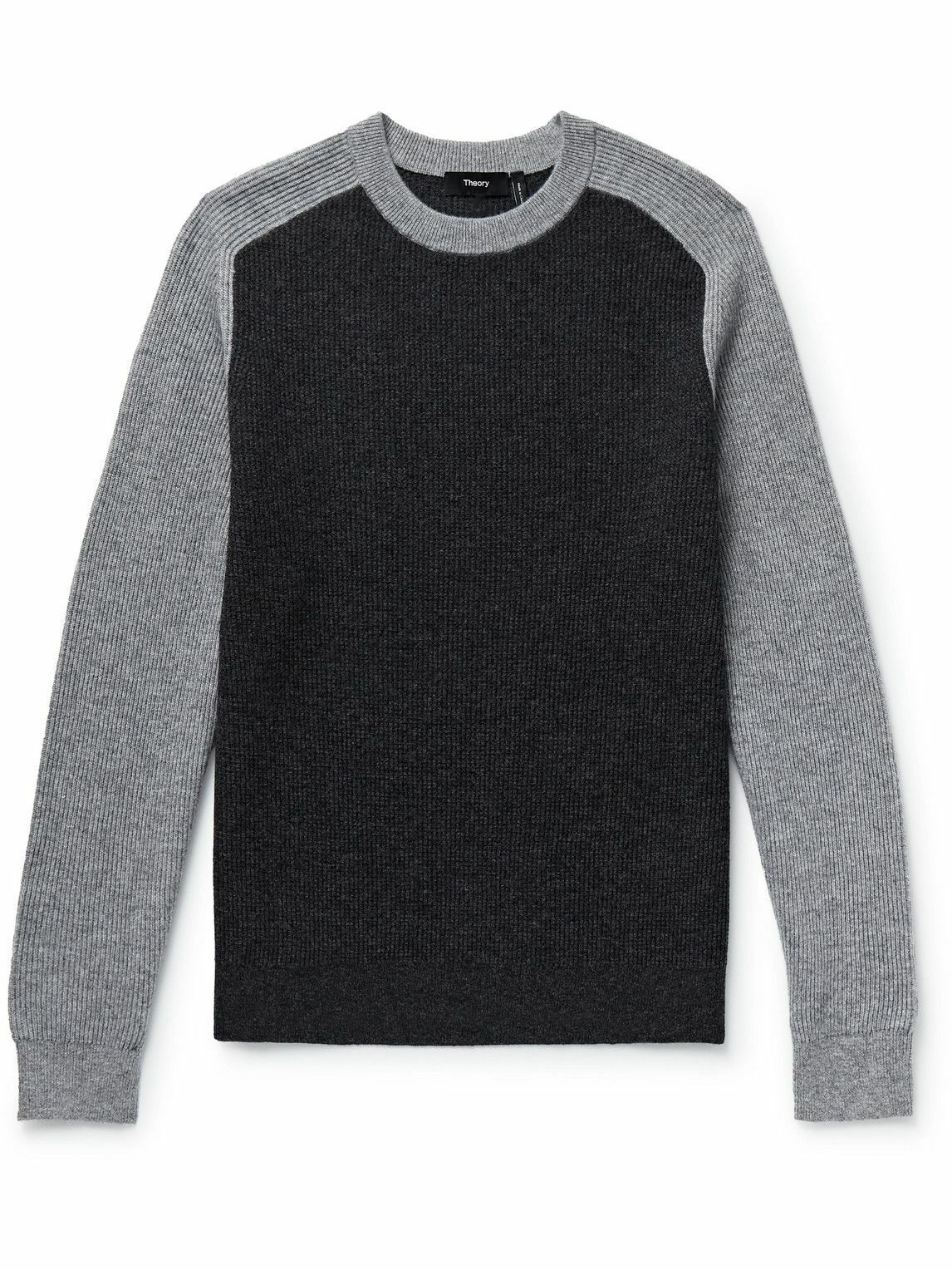 Theory - Toby Ribbed Wool-Blend Sweater - Gray Theory