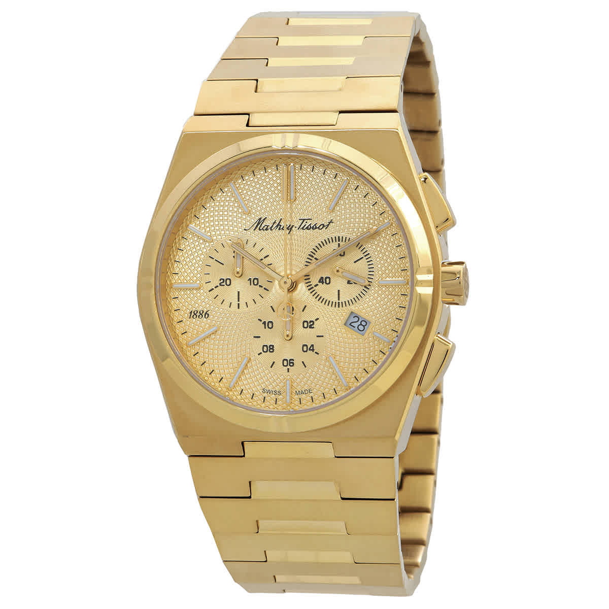Mathey-Tissot Zeus Chronograph Quartz Gold Dial Mens Watch H118CHPDI ...