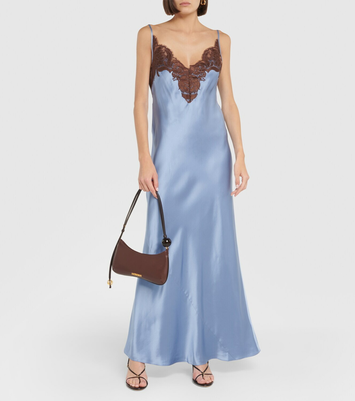 SIR Lace-trimmed silk maxi dress SIR.