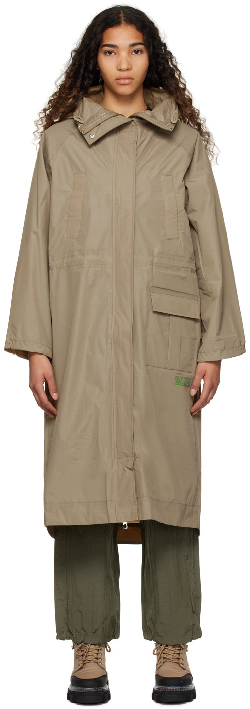 GANNI Beige Parka Coat GANNI