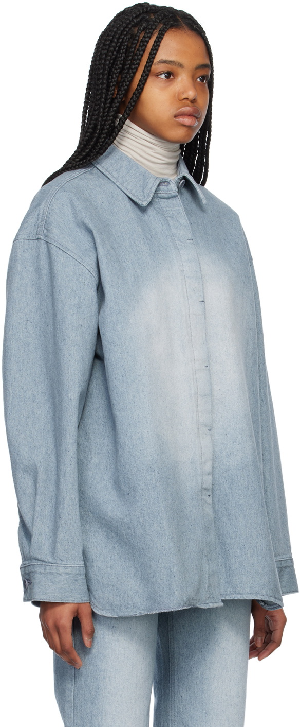 AMOMENTO Blue Oversized Denim Shirt AMOMENTO