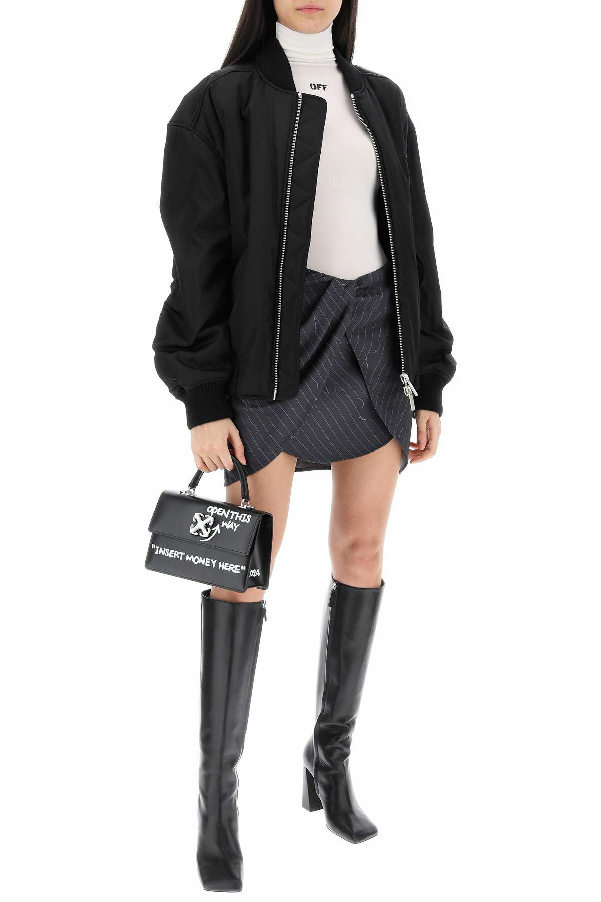 OFF-WHITE nylon twill bomber jacket Black Off-White